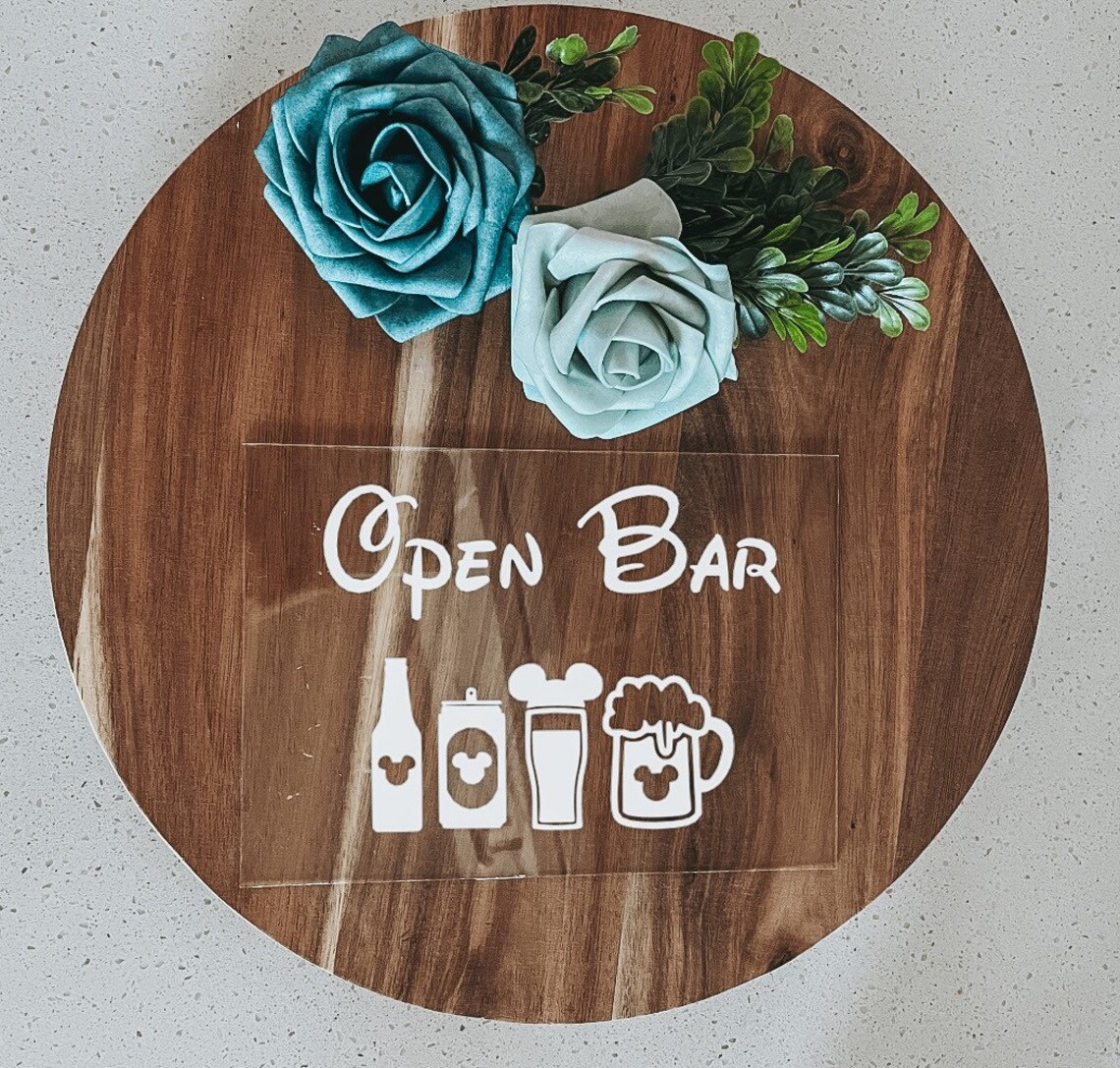 Disney Drinks Sign Disney Open Bar Sign Disney Wedding - Etsy