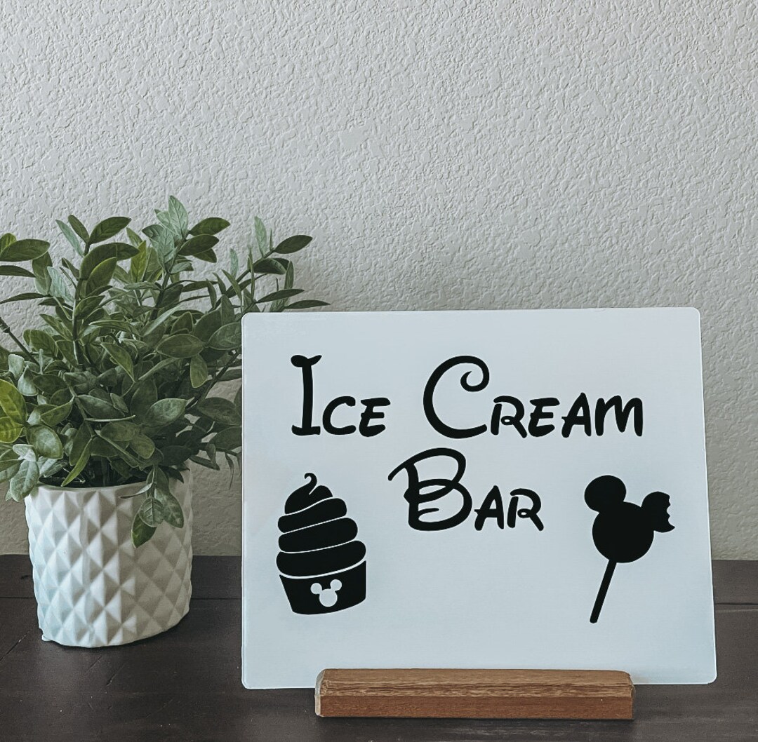 Disney Ice Cream Bar Sign Ice Cream Bar Disney Birthday Decor Disney ...