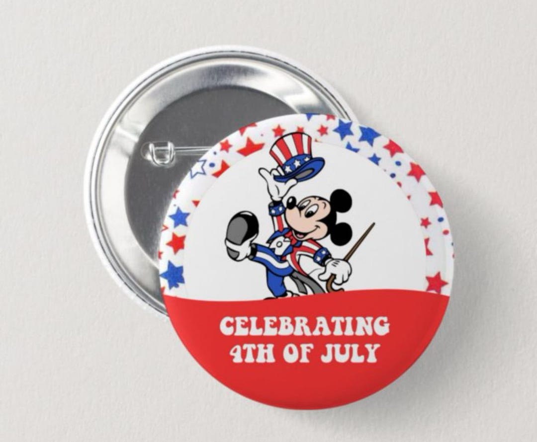 Disney 4th of Julytrip Button Pin Disney Park Button Pin Disney 4th of ...