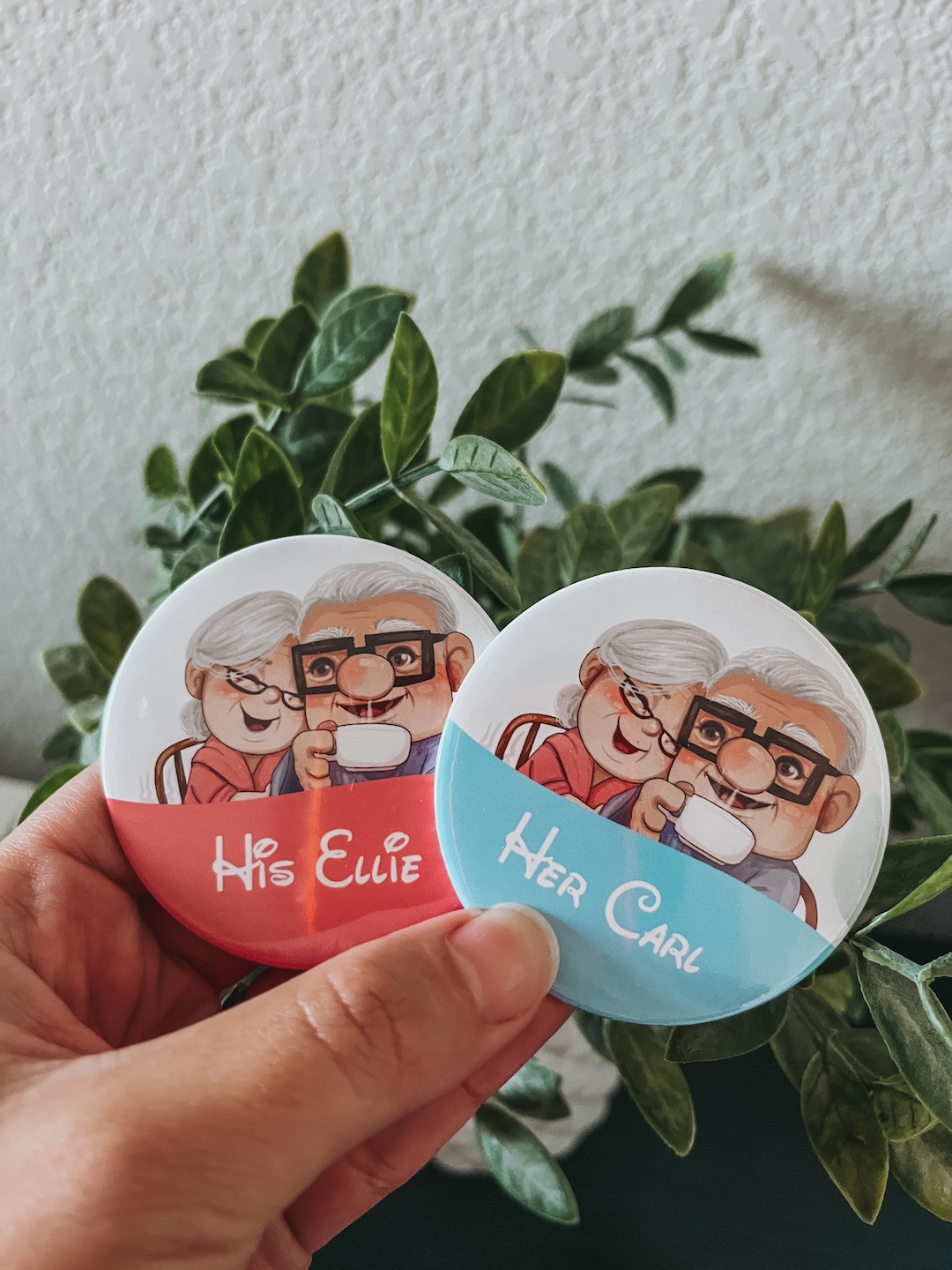 Disney Couples Badge | His Ellie Badge | Her Carl Badge | Disney Button ...