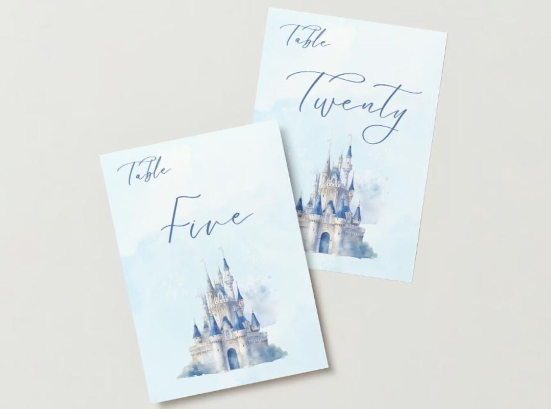 Disney Table Numbers | Disney Castle Table Numbers | Disney Wedding ...