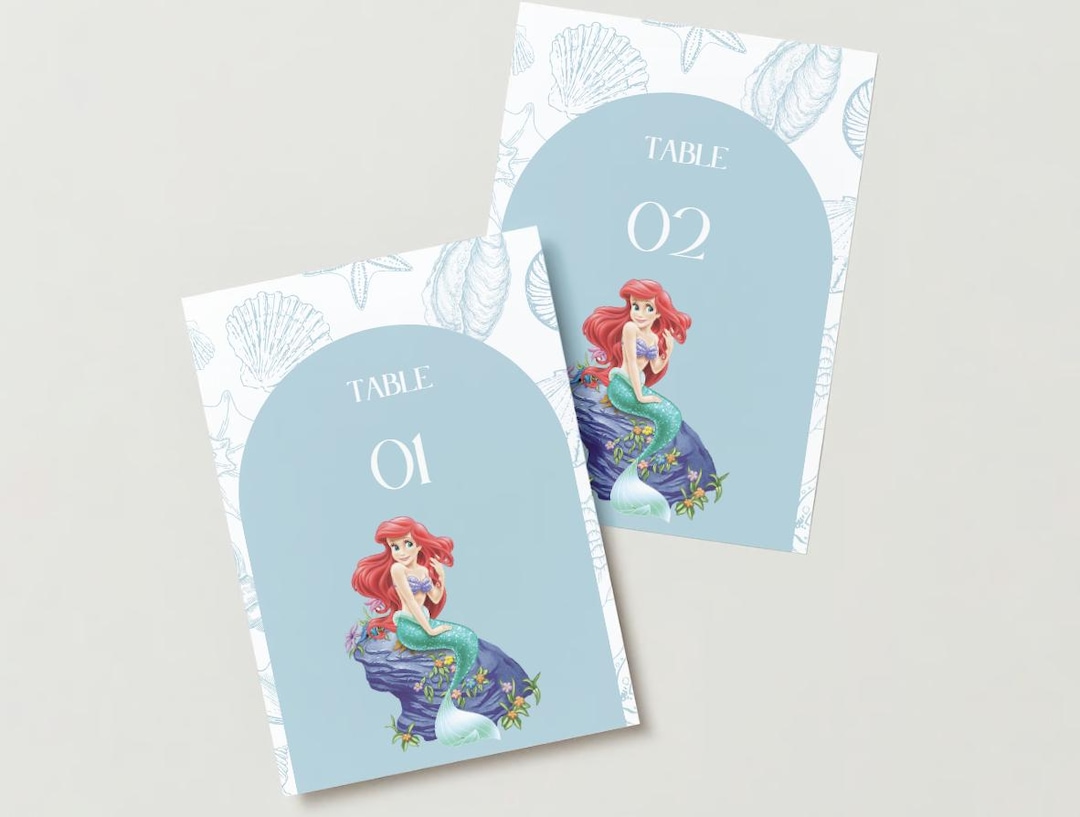 Disney Table Numbers | Disney Little Mermaid Table Number | Disney ...