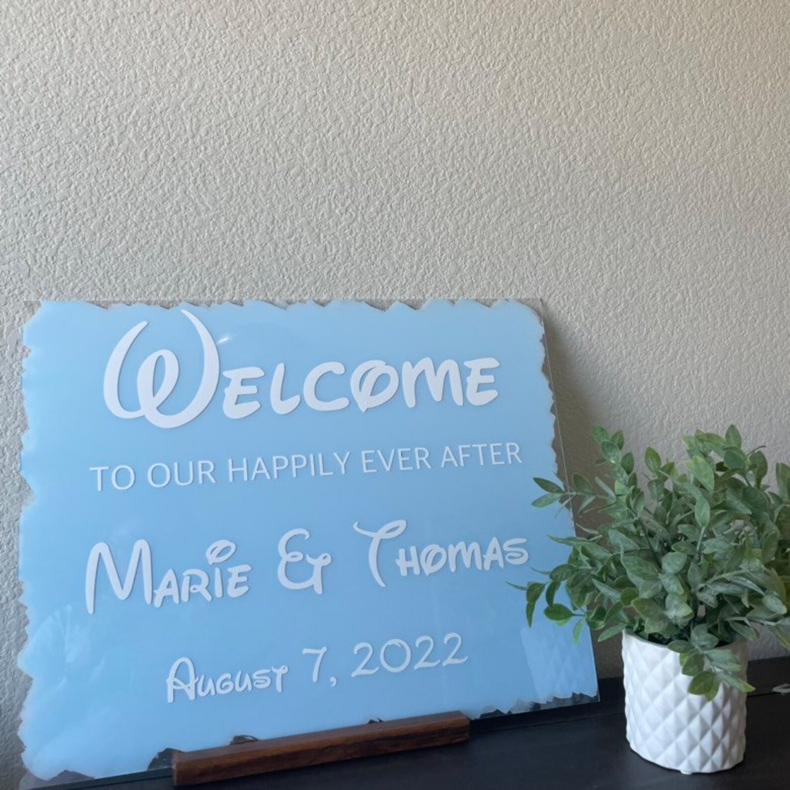 Welcome to Our Happily Ever After Sign Disney Wedding - Etsy