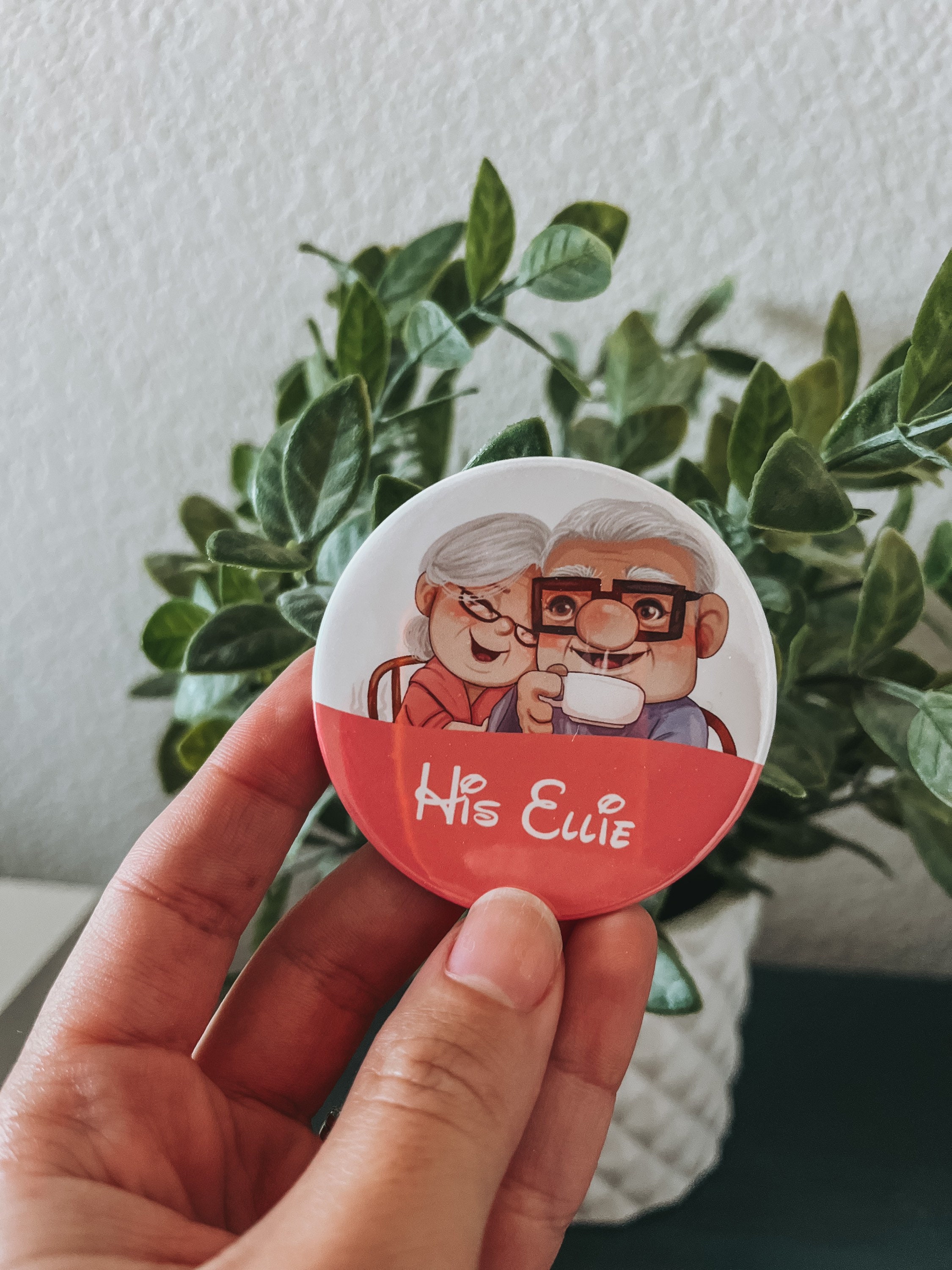 Disney Couples Badge | His Ellie Badge | Her Carl Badge | Disney Button ...