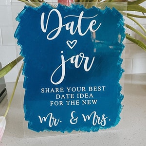 Date Jar Acrylic Sign Date Jar Sign Bridal Shower Decor Bridal Shower ...