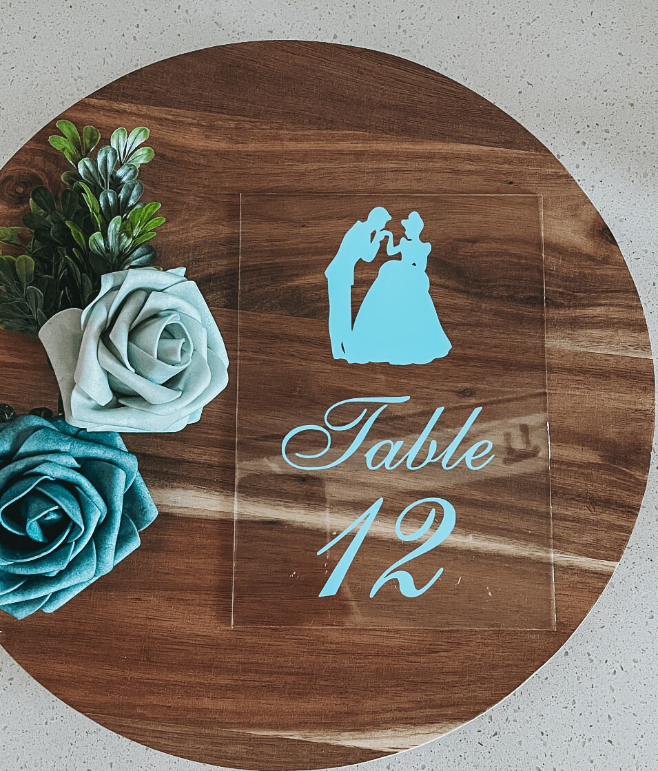 Cinderella Table Numbers Acrylic Table Numbers Cinderella - Etsy