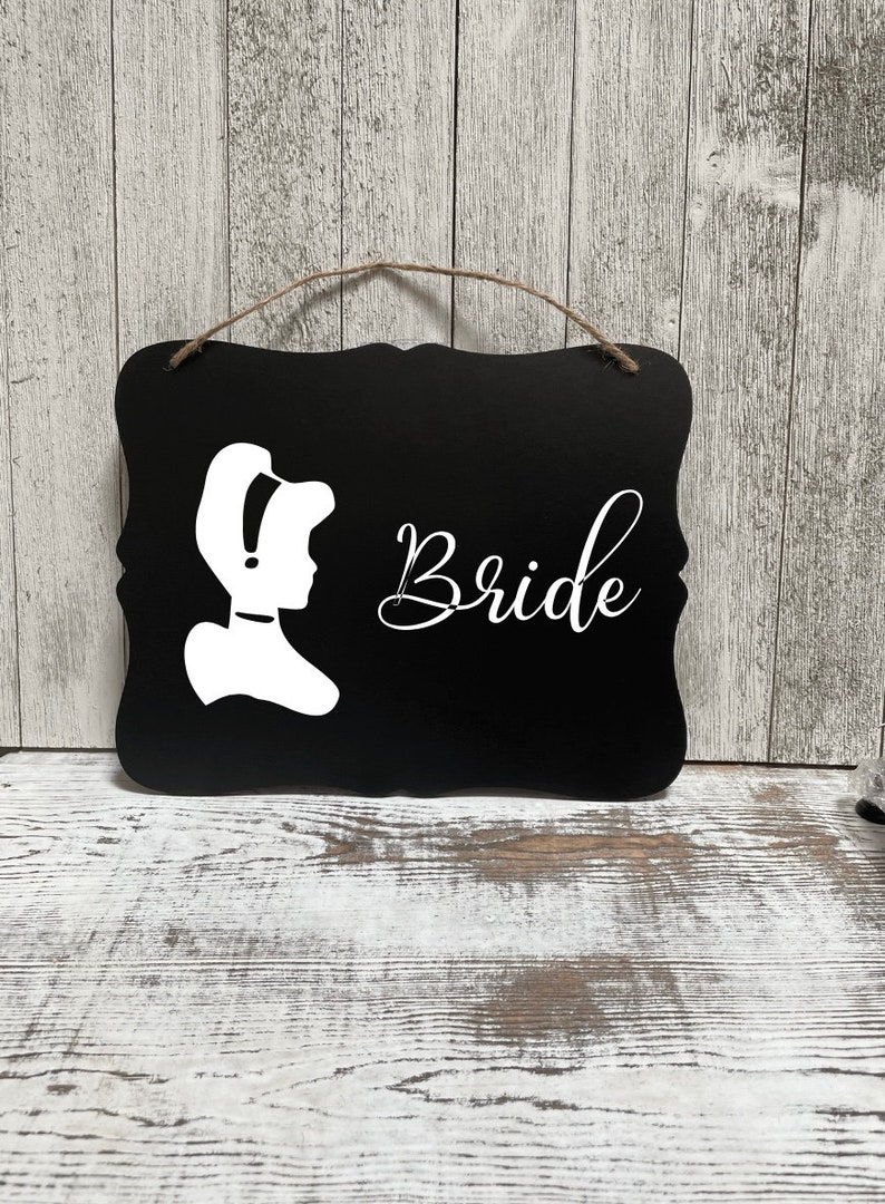 Disney Wedding Bride and Groom Chair Sign Disney Bride Chair | Etsy