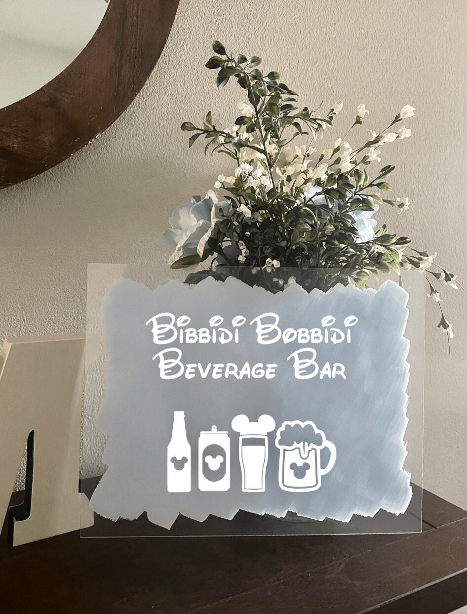 Disney Drinks Sign Disney Open Bar Sign Disney Wedding - Etsy