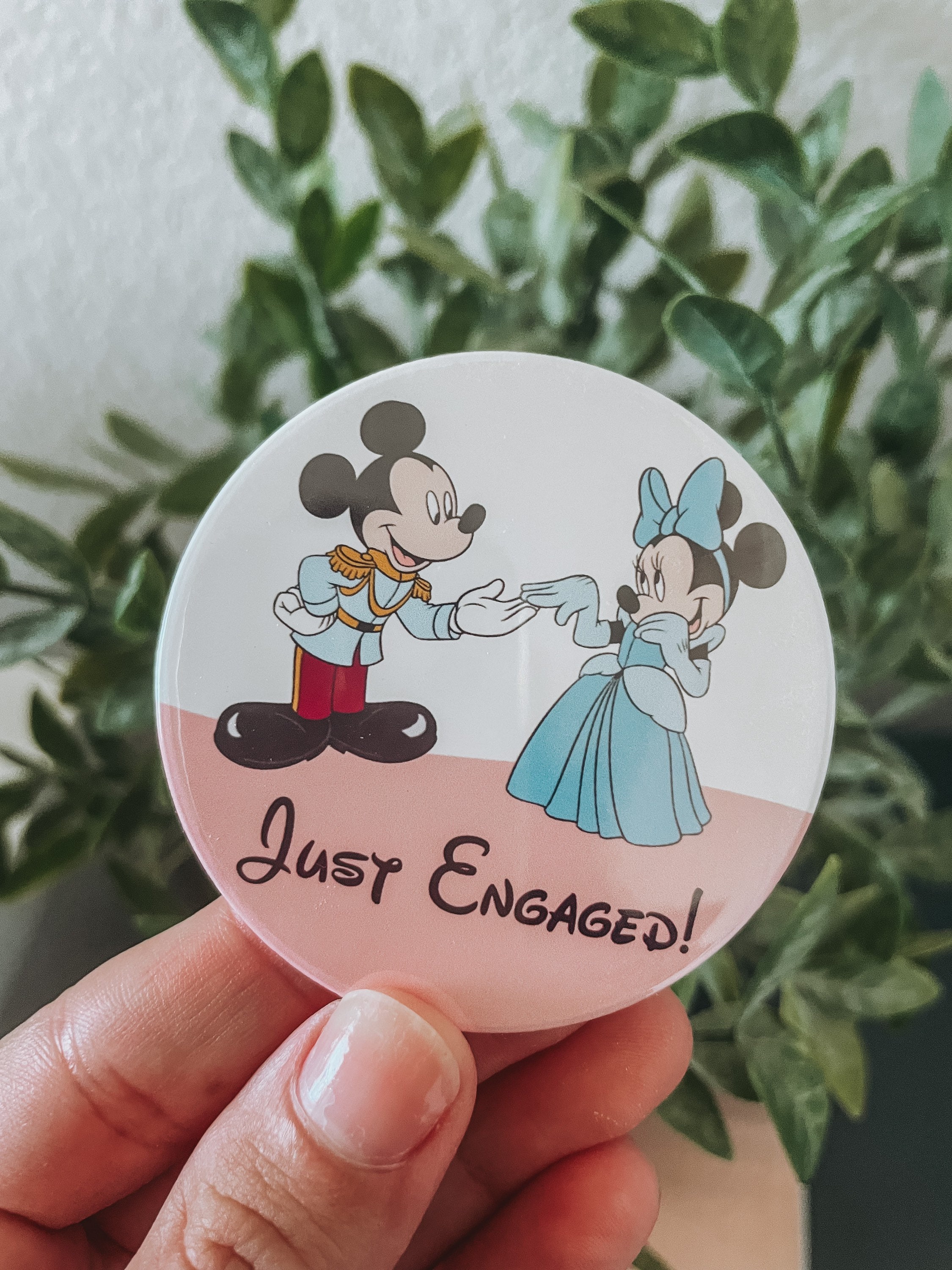 Disney Just Engaged Badge | Disney Just Engaged Button Pin | Mickey and ...