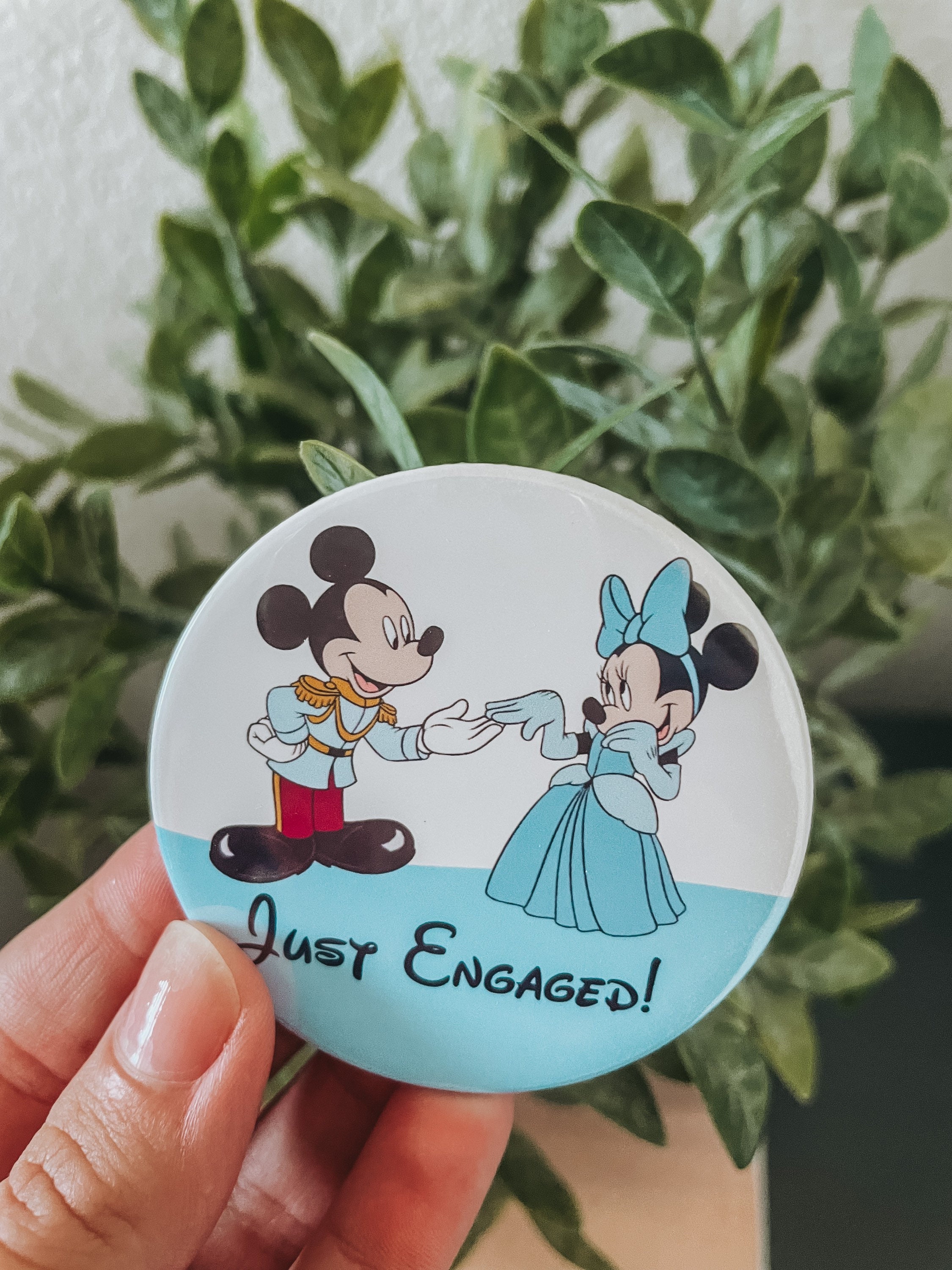 Disney Just Engaged Badge | Disney Just Engaged Button Pin | Mickey and ...