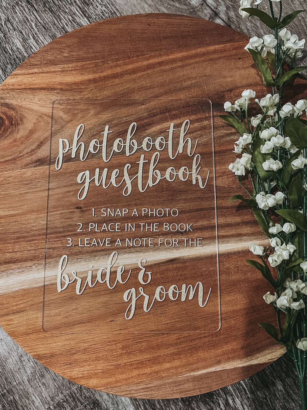 Photobooth Guestbook Snap It Stick It Sign It Clear Glass Look Acrylic ...