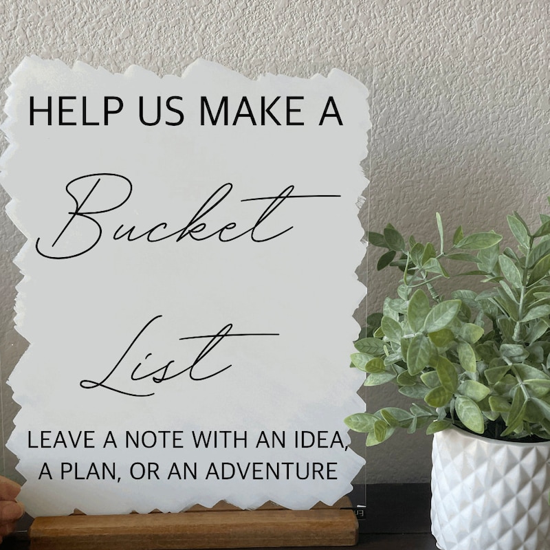Bucket List Wedding Sign - Etsy