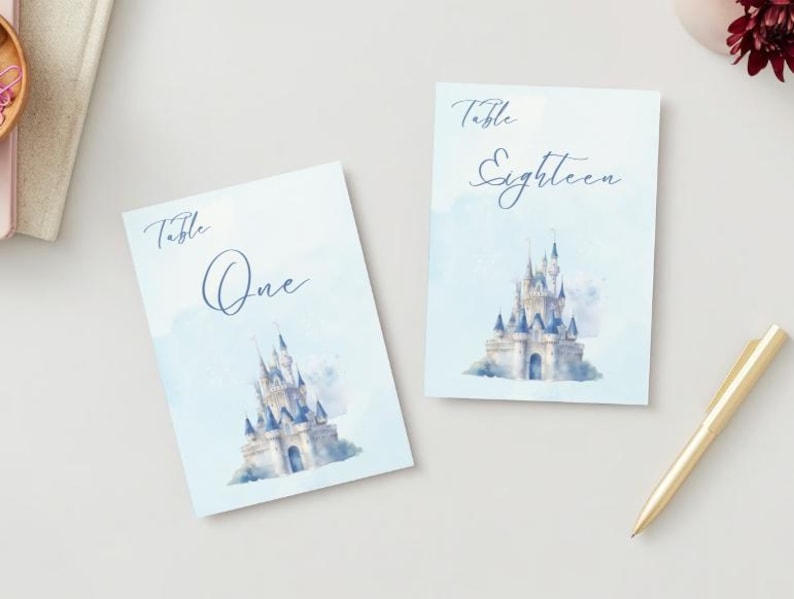 Disney Table Numbers | Disney Castle Table Numbers | Disney Wedding ...