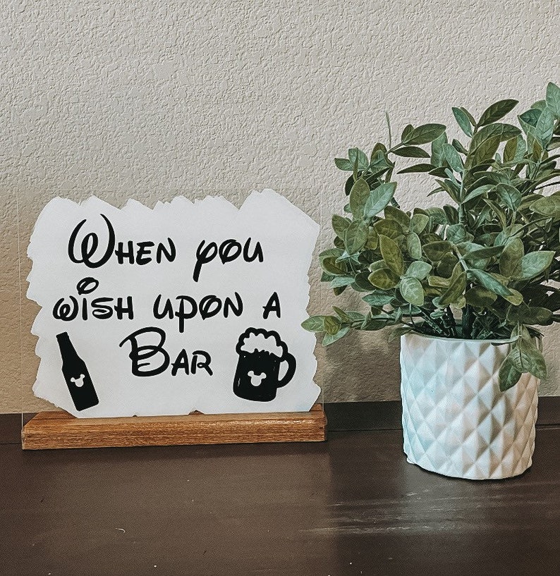 When You Wish Upon a Bar Sign Disney Wedding Sign Disney - Etsy