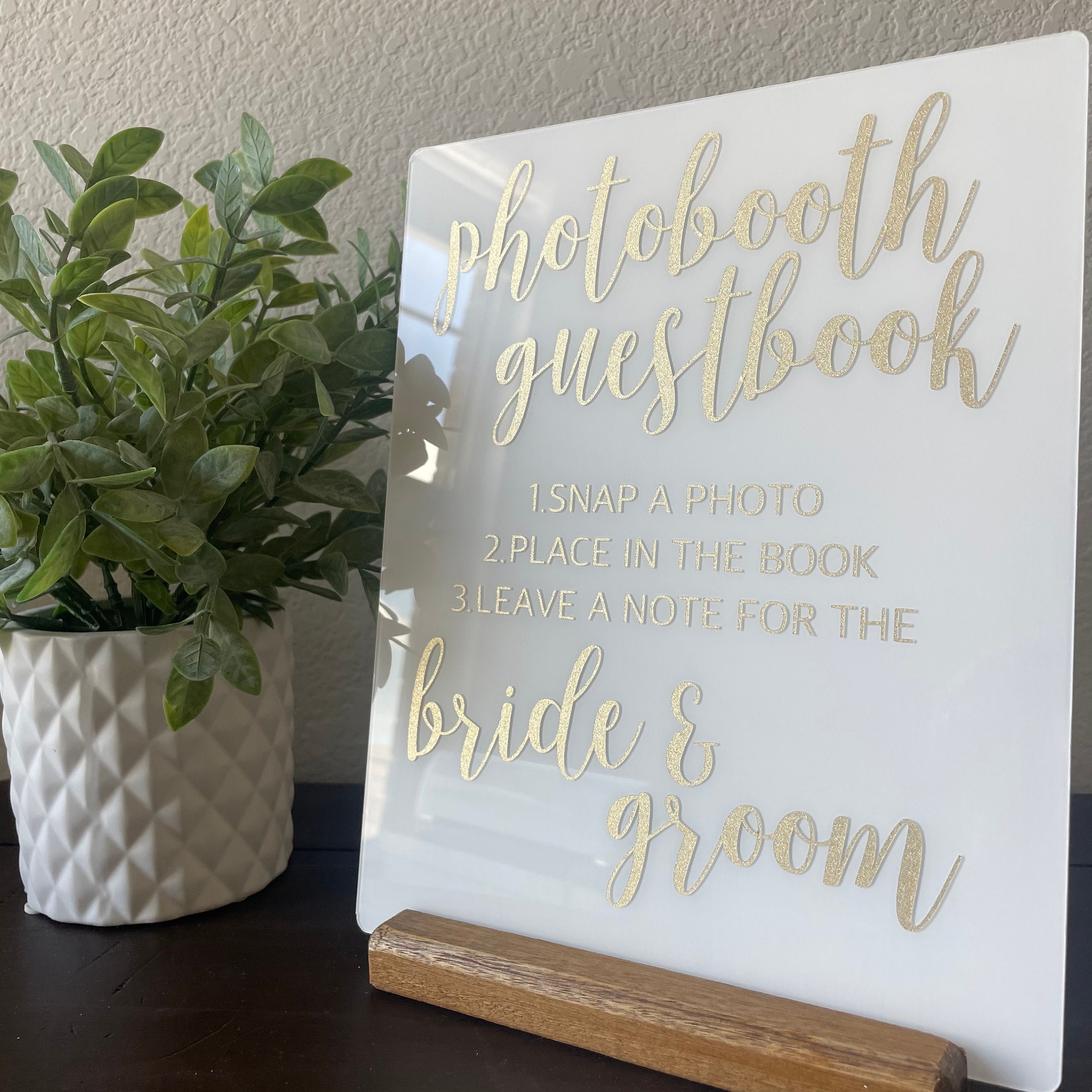 Photobooth Guestbook Snap It Stick It Sign It Clear Glass Look - Etsy