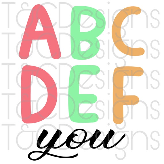 ABCDEF You Color PNG | Etsy