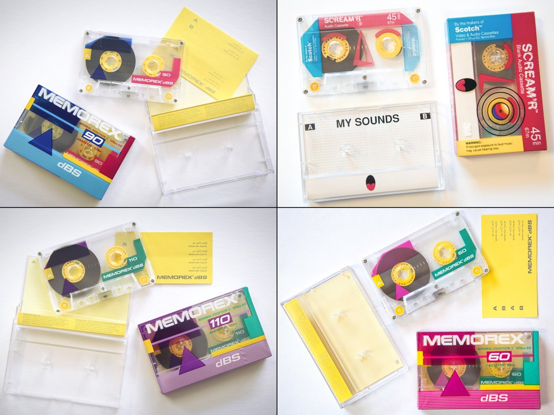 Custom Mixtape Cassette Tape: Neon Geometric/memphis Designs, W/ Your ...