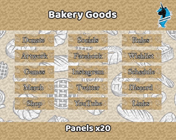 Bakery Baked Goods Sweets Twitch Streamer Panels Twitch | Etsy