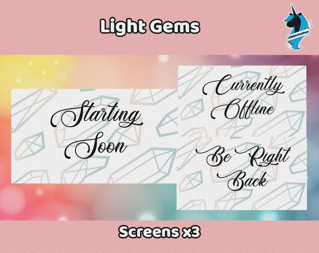 Light Crystal Gems Twitch Streamer Screens | Twitch Panels | Twitch ...