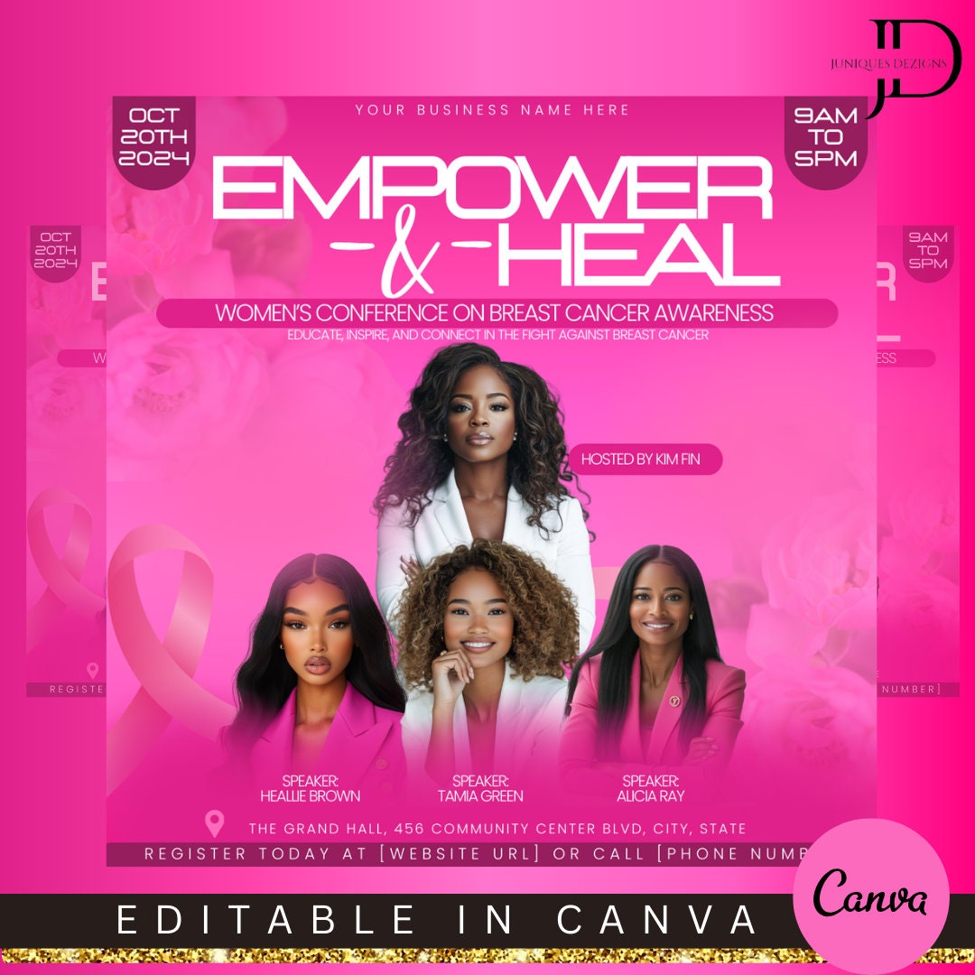 Customizable Breastcancer Flyer Template,canva Editable PDF for ...