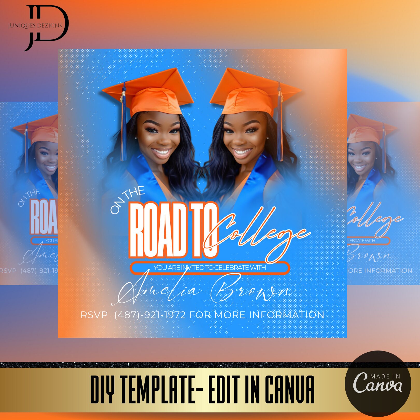 Editable Graduation Invitation,diy Grad Flyer,personalize Your Grad ...