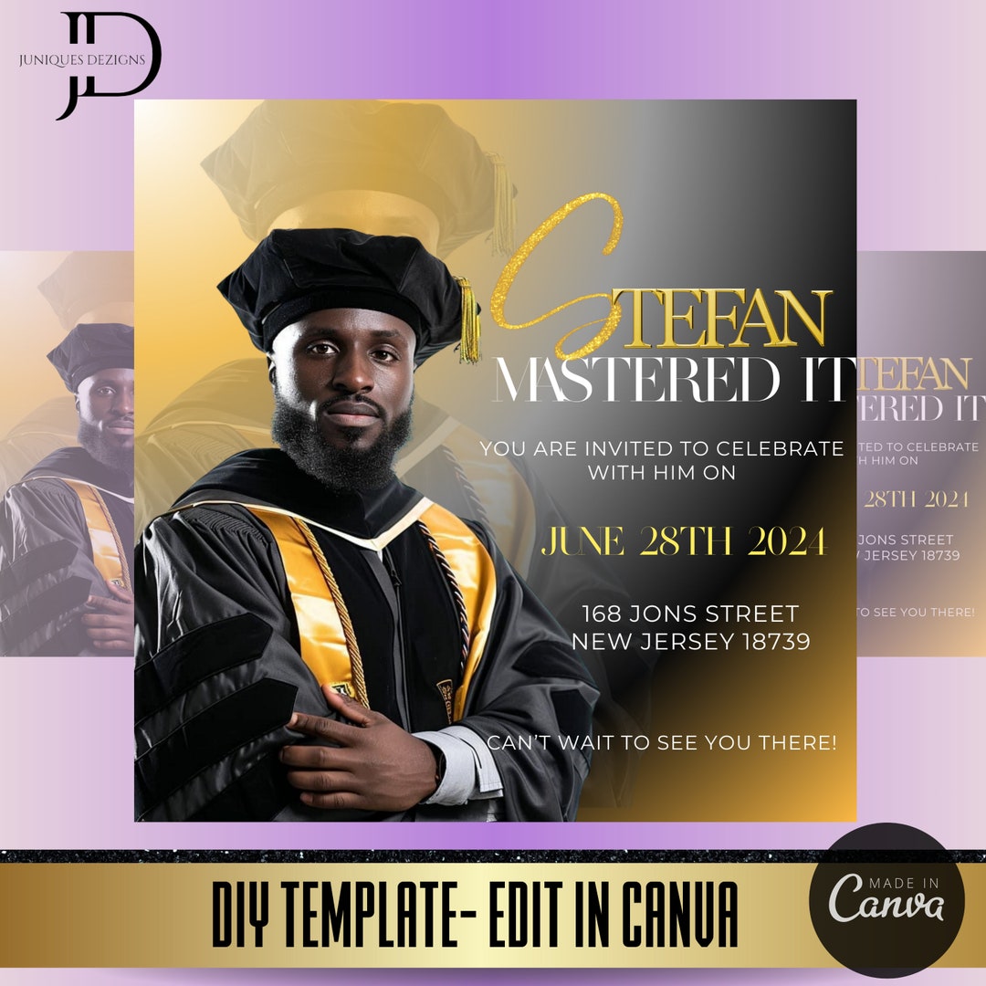 Editable Graduation Invitation,diy Grad Flyer,personalize Your Grad ...