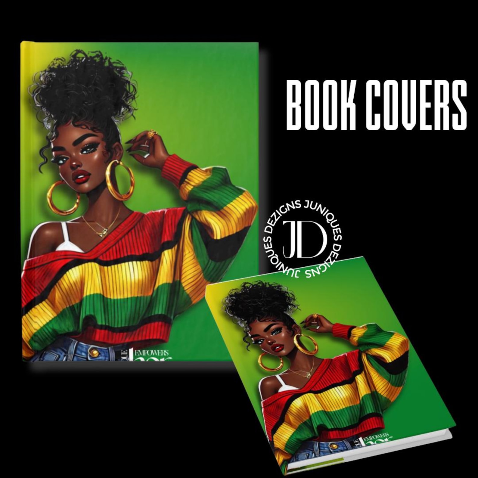 Melanin Stripes & Vibes Clipart | Afrocentric Rasta Pngs | Black Woman ...