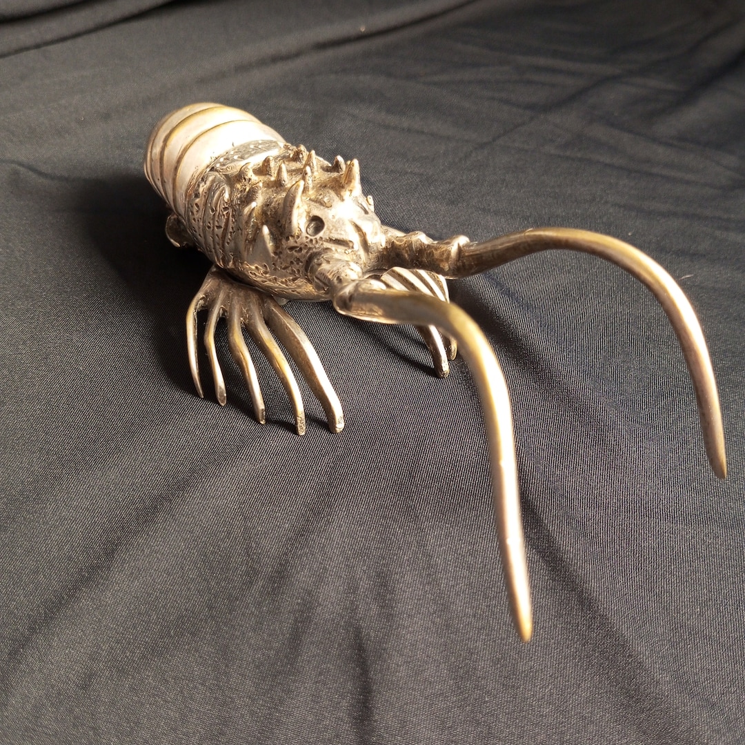 Lobster Figurine.handcrafted in Brass With a Vintage Silver Finish ...