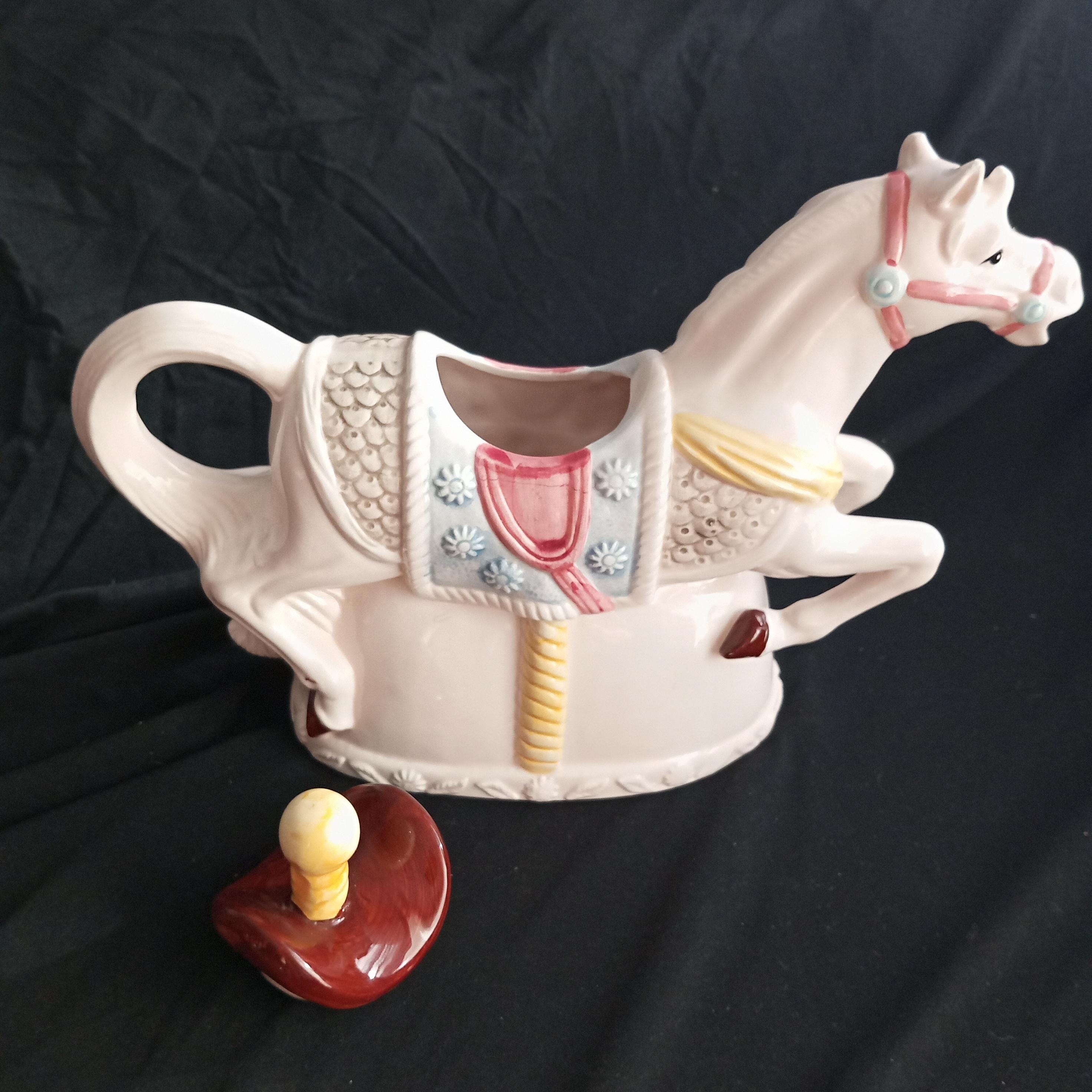 Vintage Heritage Mint Carousel Horse Teapot Figurine /ceramic Teapot ...