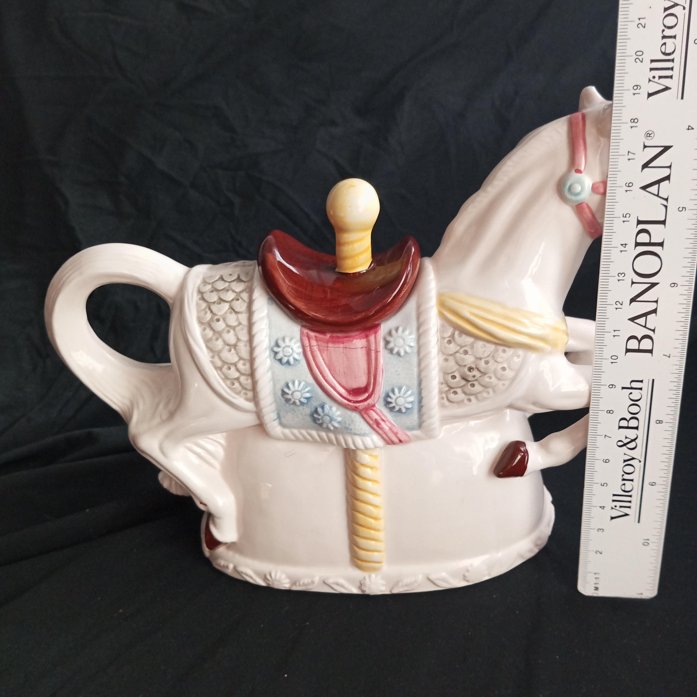 Vintage Heritage Mint Carousel Horse Teapot Figurine /ceramic Teapot ...