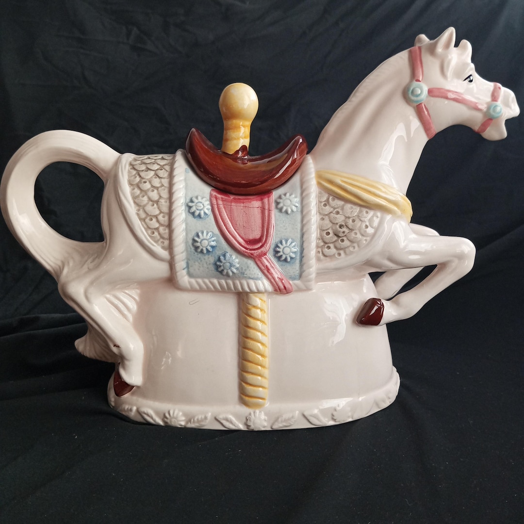 Vintage Heritage Mint Carousel Horse Teapot Figurine /ceramic Teapot ...