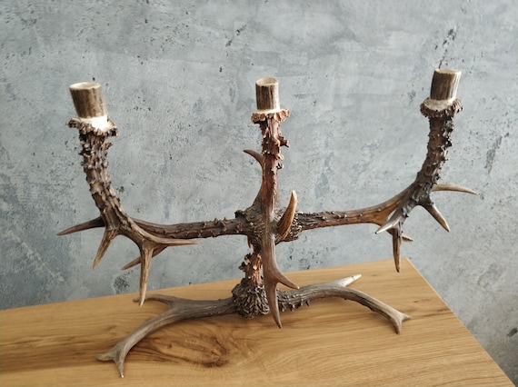 Antler Candlestick Decoration Natural Antlers for 3 Candles - Etsy