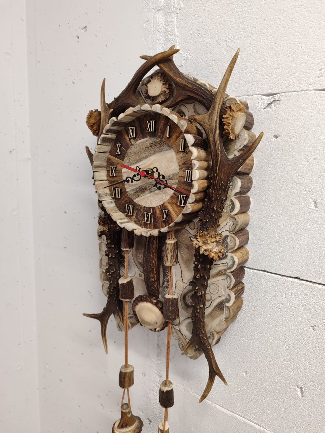 Natural Clock With Antlers - Etsy