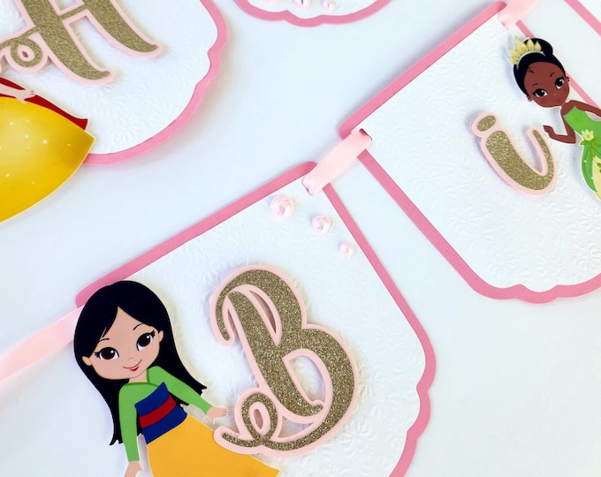 Rapunzel Banner Disney Princesses Theme Party Decor Princess Birthday ...