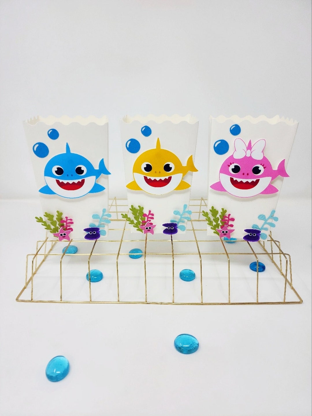 Baby Shark Popcorn Boxes, Baby Shark Favor Boxes, Baby Shark Theme ...