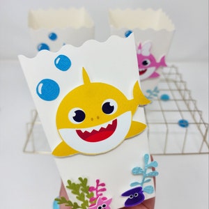 Baby Shark Popcorn Boxes, Baby Shark Favor Boxes, Baby Shark Theme ...