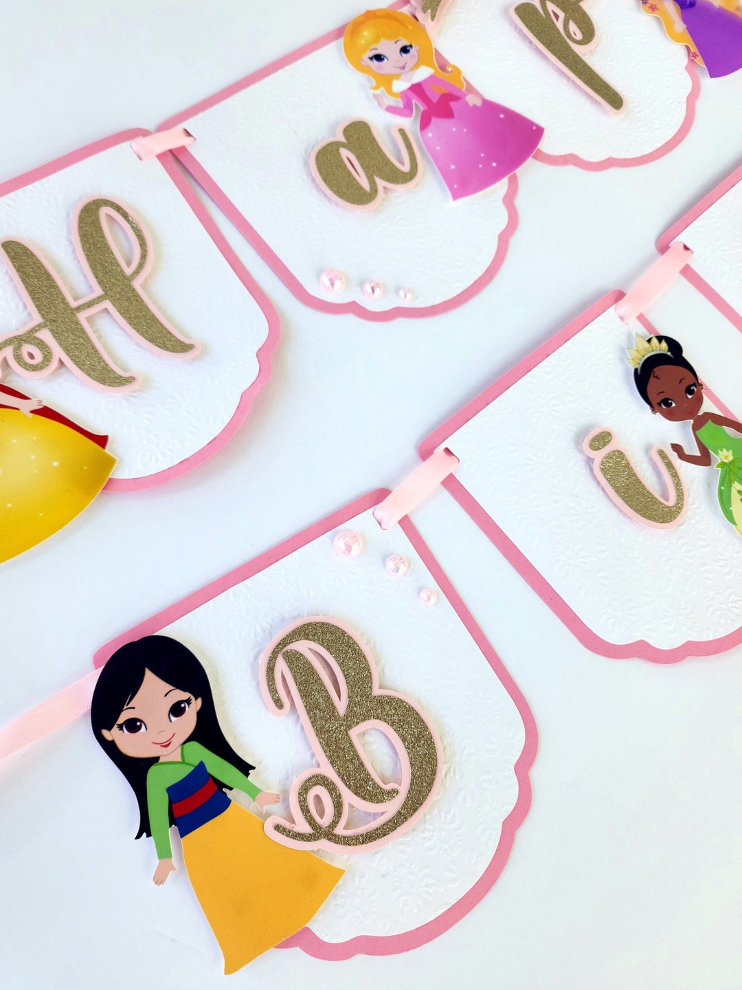 Princess Birthday Banner, Disney Princess Banner, Disney Princess Theme ...
