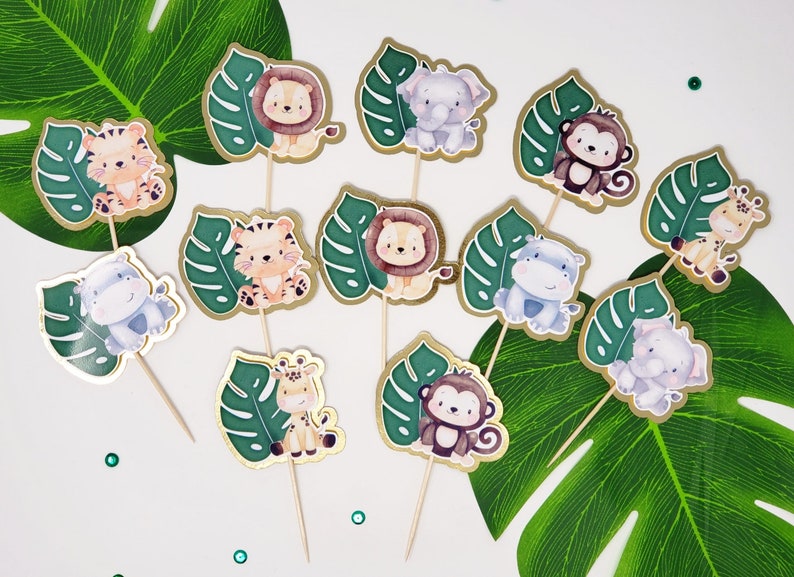 Safari Cupcake Toppers, Safari Party Decorations, Jungle Cupcake ...