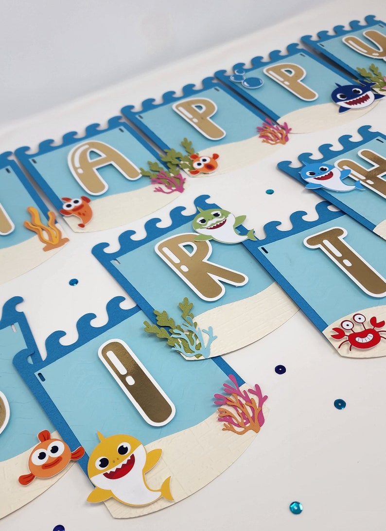 Baby Shark Banner Baby Shark Decorations Baby Shark Theme - Etsy