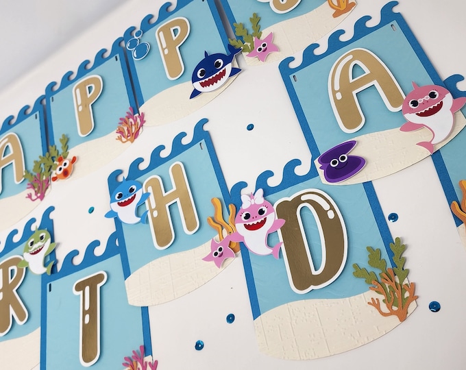 Baby Shark Banner, Baby Shark Decorations, Baby Shark Theme, Baby Shark ...