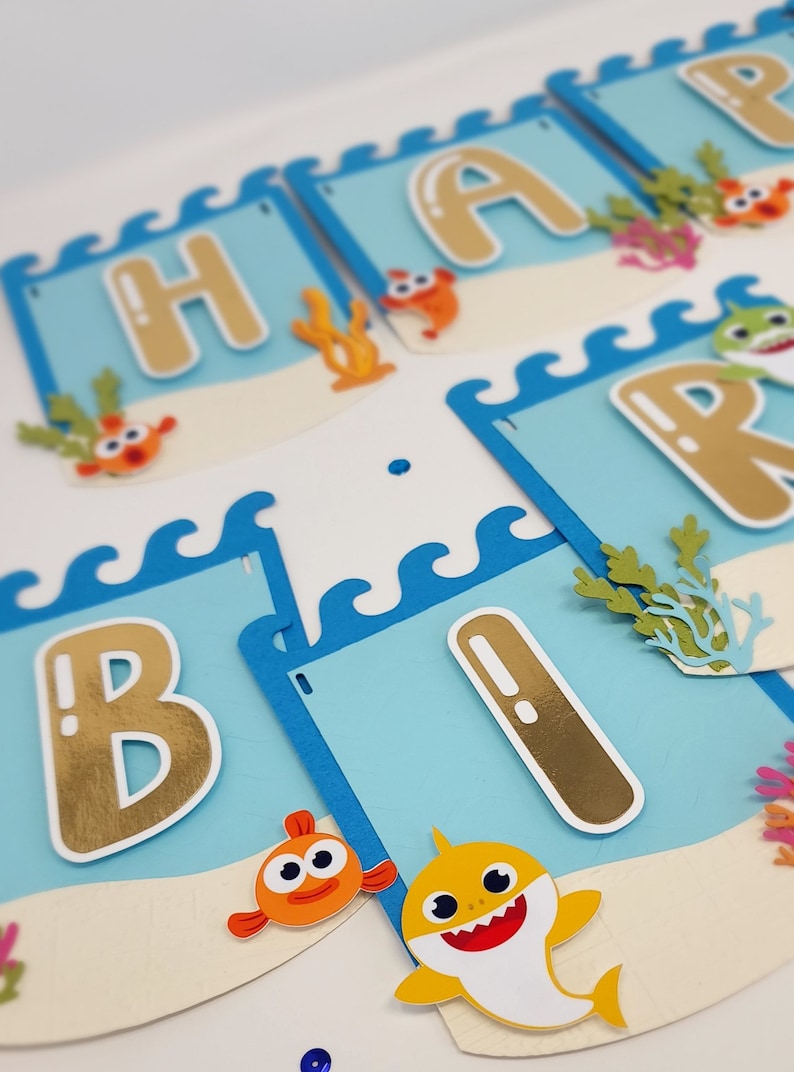 Baby Shark Banner, Baby Shark Decorations, Baby Shark Theme, Baby Shark ...