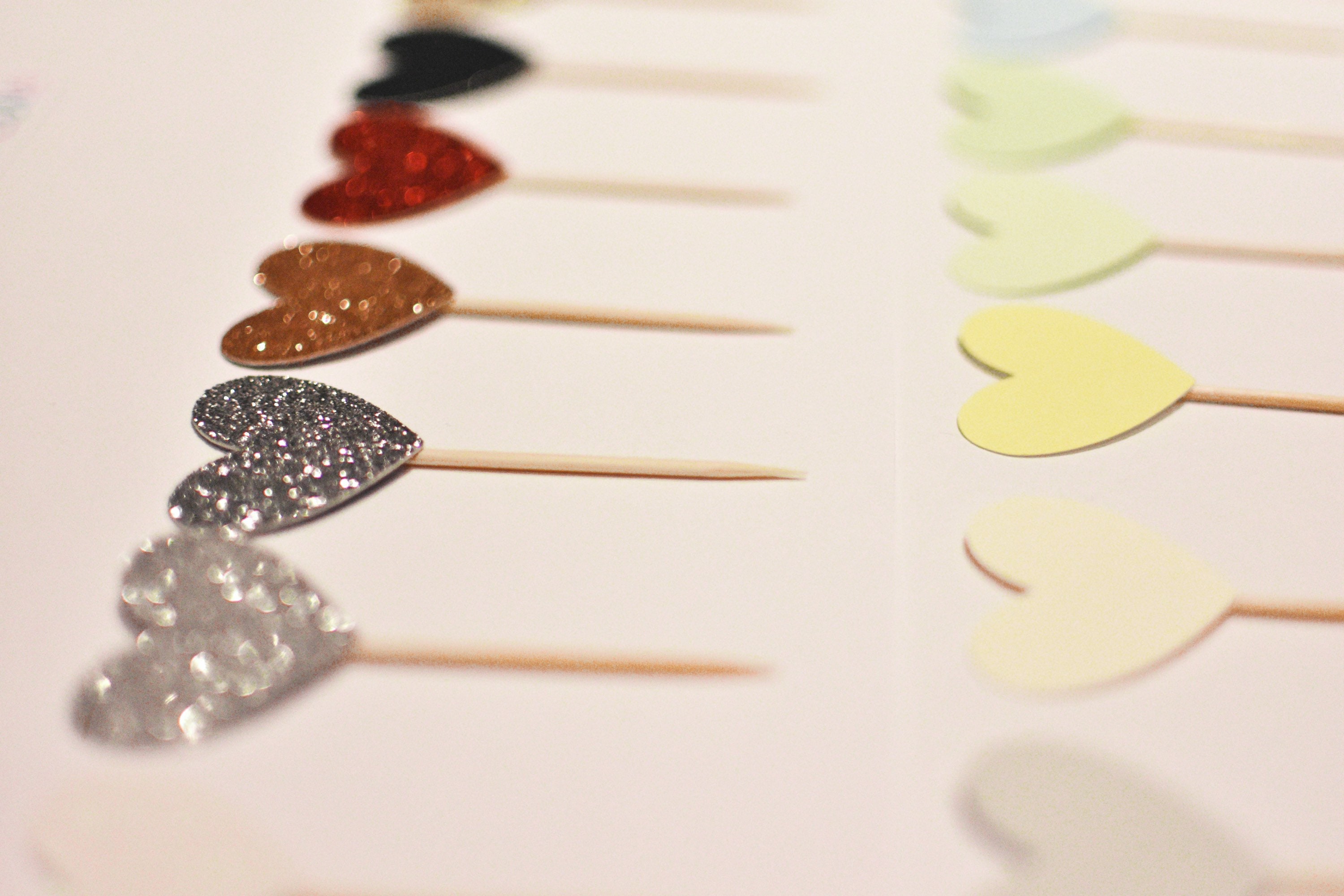 Pink Heart Cupcake Topper Pack of 12 - Etsy