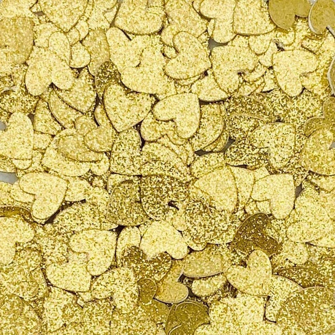 Light Gold Glitter Heart Confetti Wedding Confetti Baby Shower Confetti ...