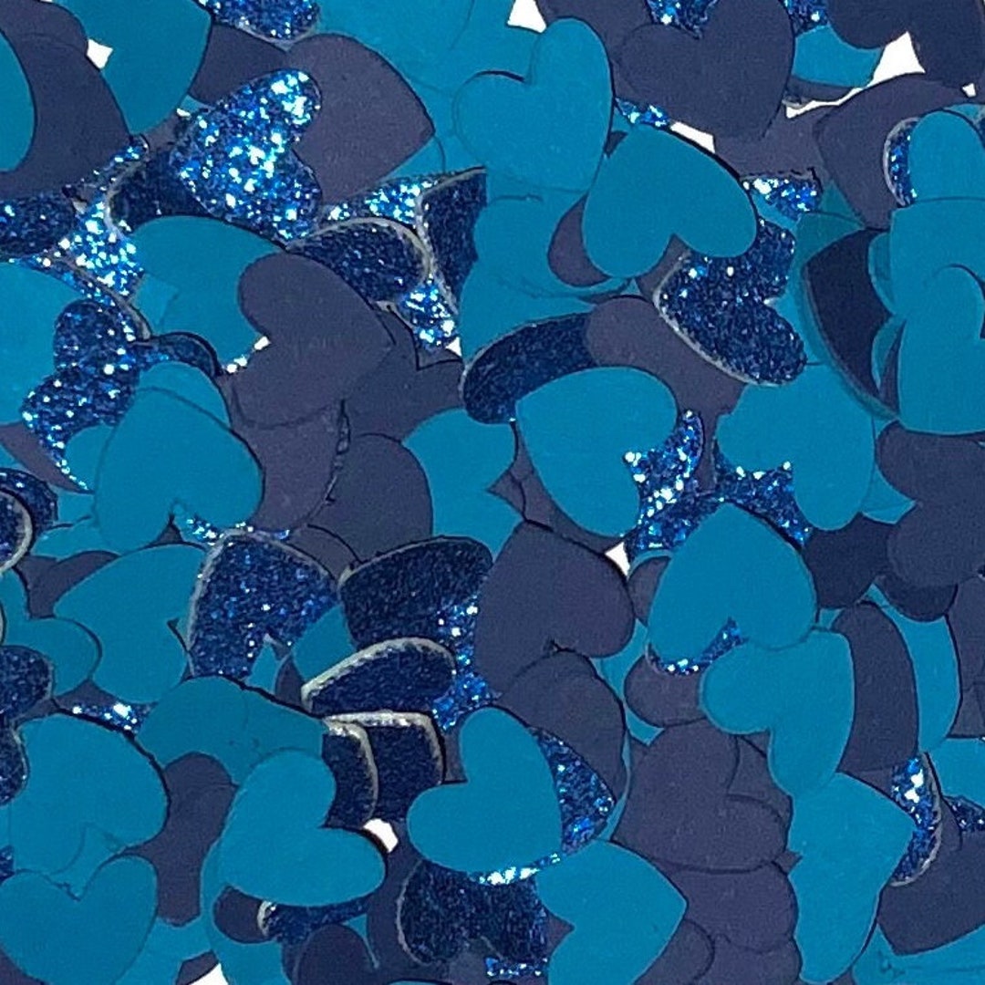 Navy Blue Heart Glitter Confetti-fathers Day-blue Wedding Confetti-blue ...