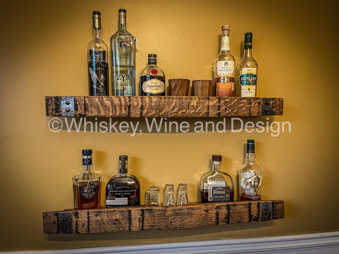 Barrel Made Floating Liquor Racks - Etsy
