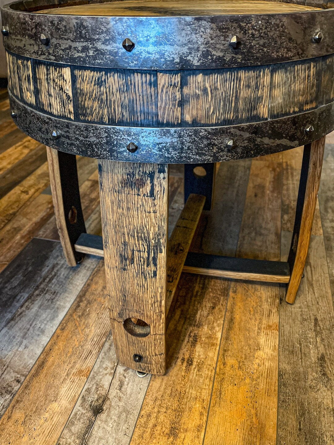 Whiskey Barrel Table, End Table, Coffee Table, Barrel Made Table ...