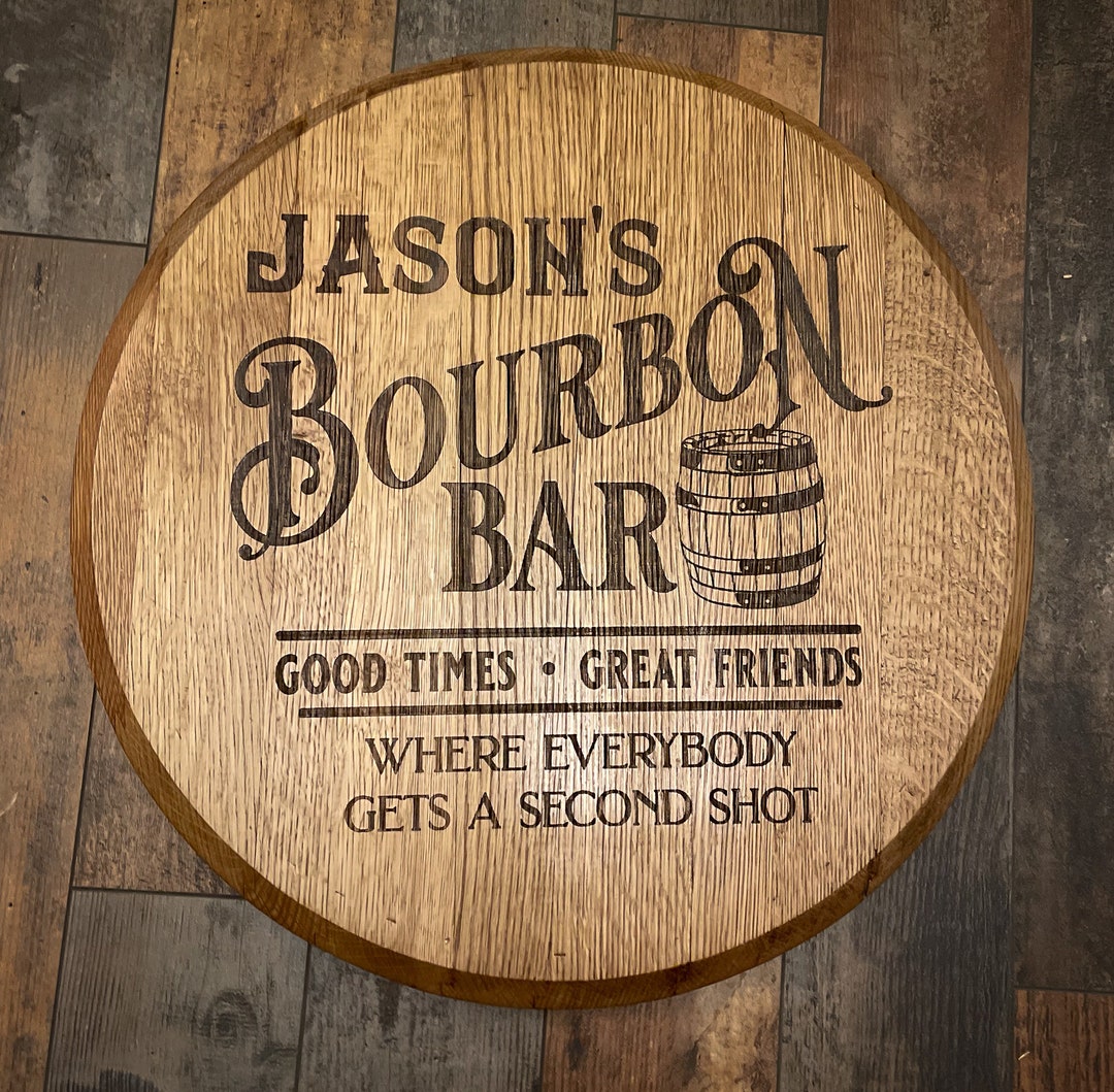 Custom Barrel Lid, Bourbon Bar Barrel Lid, Custom Bourbon Bar Barrel ...