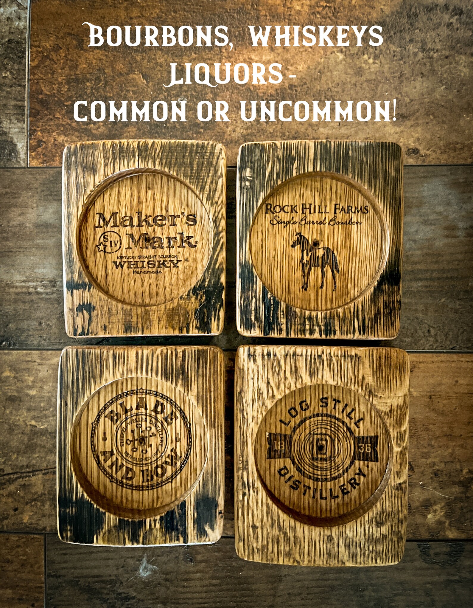 Custom Bourbon Barrel Coasters: Engraved Team & Wedding Gifts - Etsy