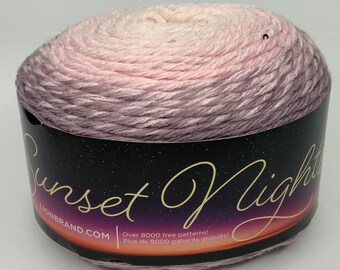 Lion Brand Sunset Nights Santorini Yarn Purple Sequin Acrylic Blend 3.5 ...