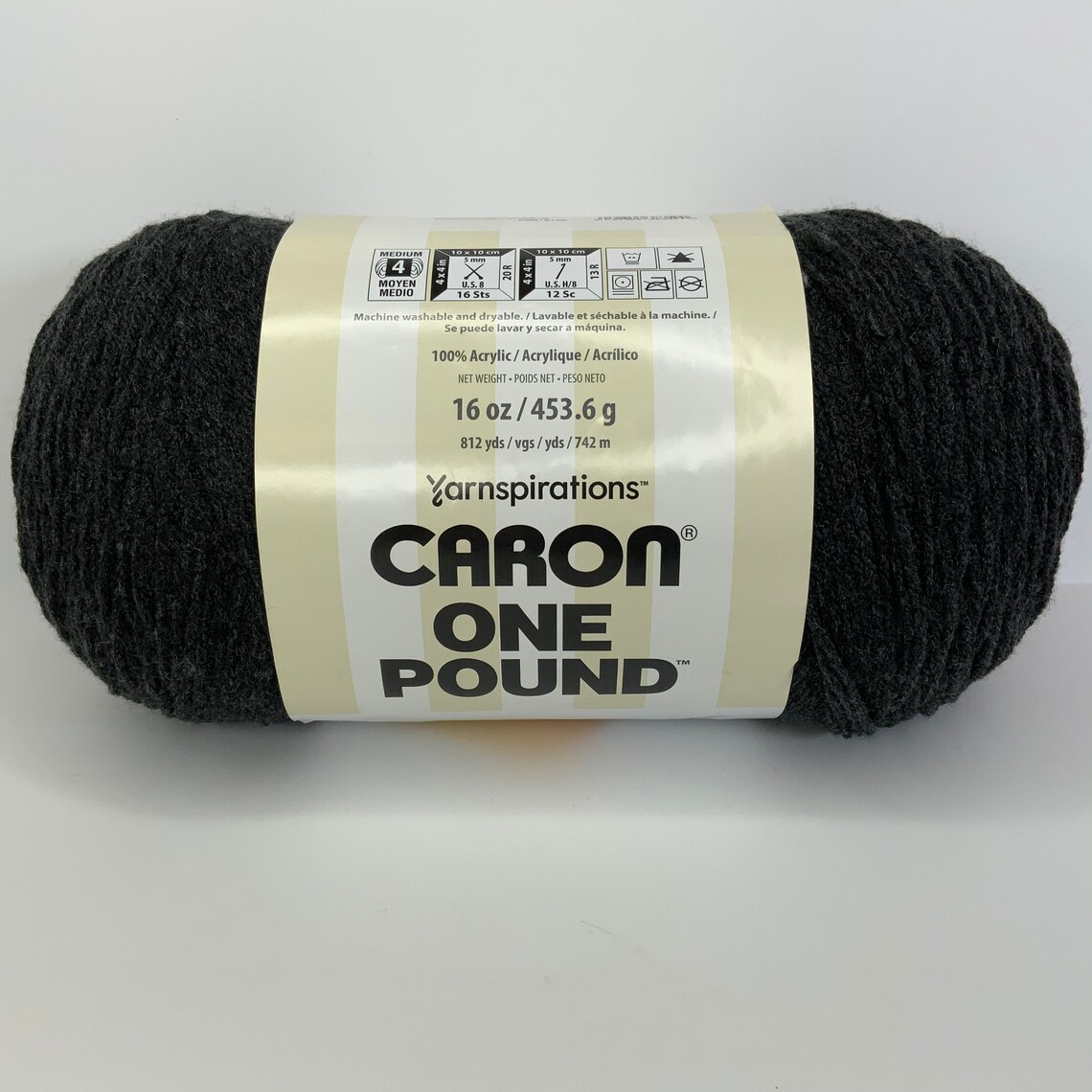 Dark grey mix caron one pound yarn | Etsy